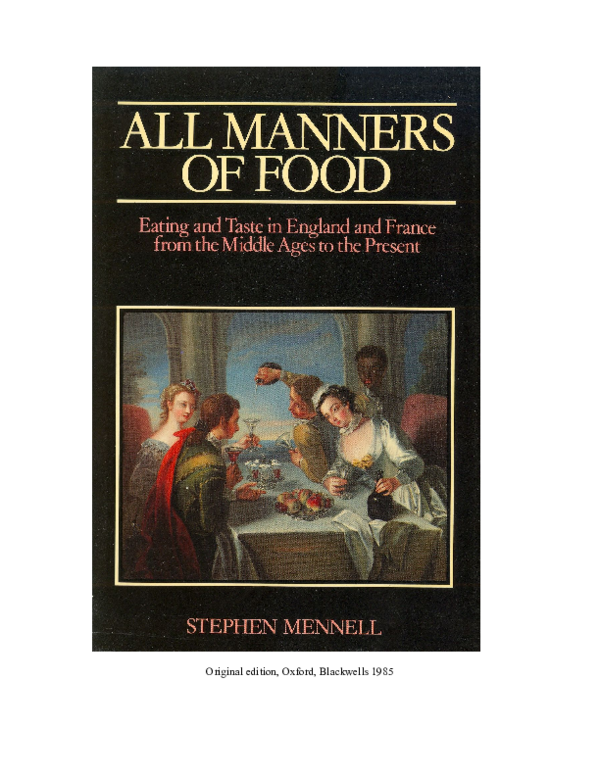 (PDF) All Manners of Food (Covers and contents)
