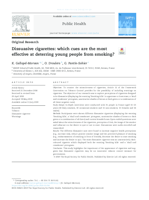 (PDF) Dissuasive cigarettes: which cues are the most effective at ...