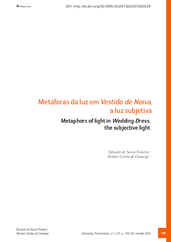 (PDF) Metáforas da luz em Vestido de Noiva, a luz subjetiva - Metaphors ...