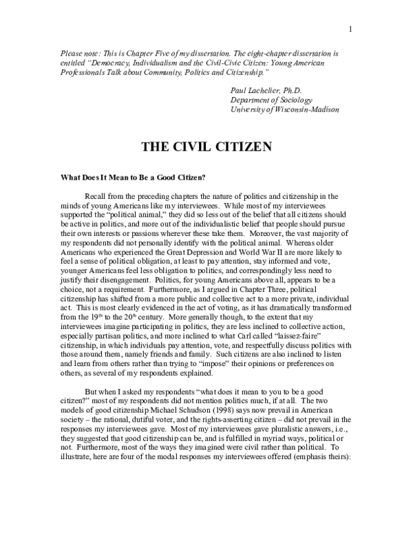 (DOC) The Civil Citizen