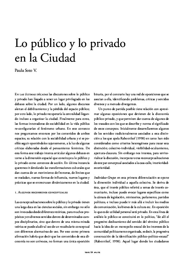 (PDF) Lo público y lo privado en la ciudad‟