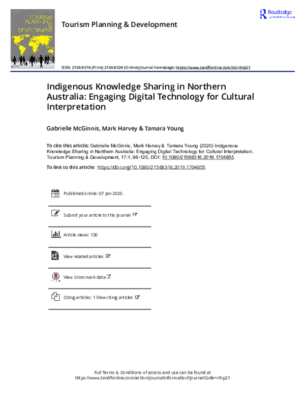 (PDF) Indigenous knowledge sharing in Northern Australia: engaging ...
