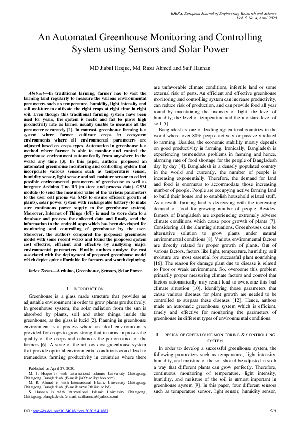 (PDF) An Automated Greenhouse Monitoring and Controlling System using ...