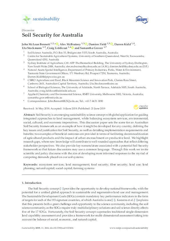 (PDF) Soil Security for Australia