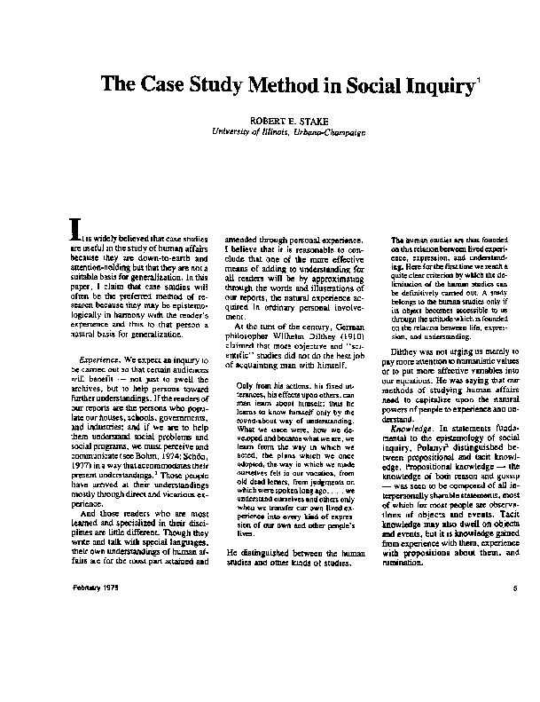 (PDF) The case study method in social inquiry