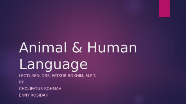 (PPT) Animal & Human Language