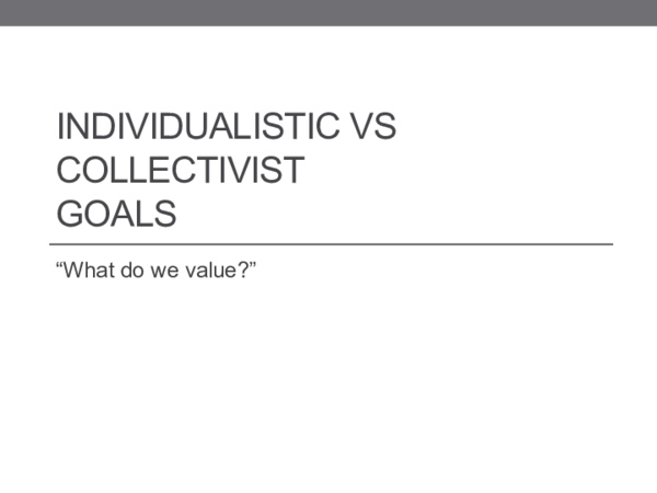 (PPT) Individualistic vs collectivist-