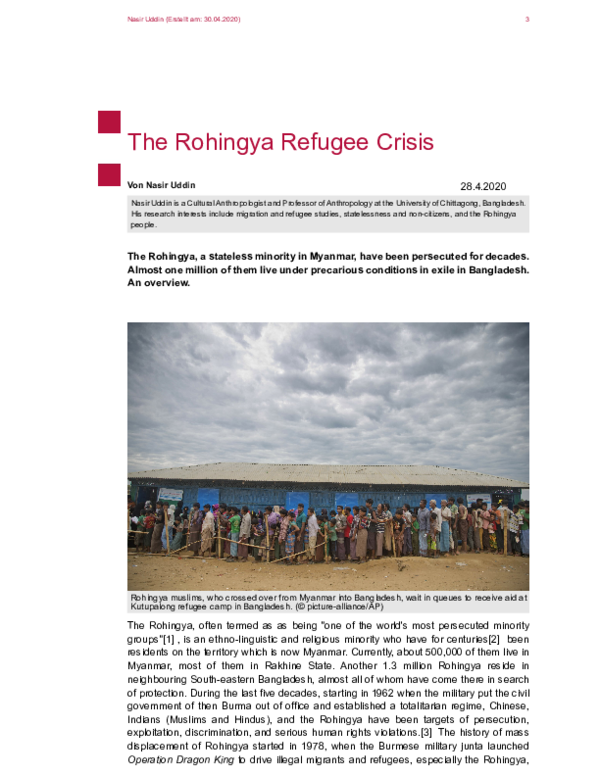 (PDF) The Rohingya Refugee Crisis