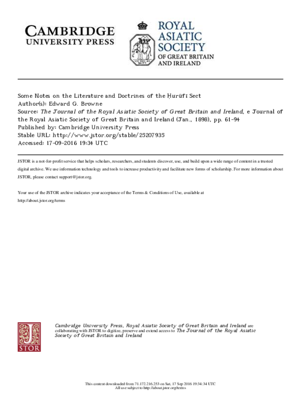 (PDF) Hurufism and Bektashism