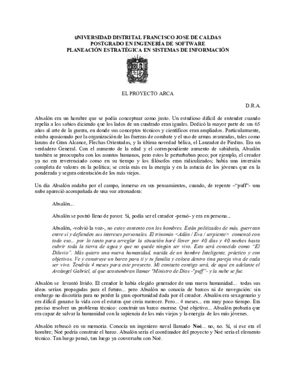 (DOC) El proyecto Arca