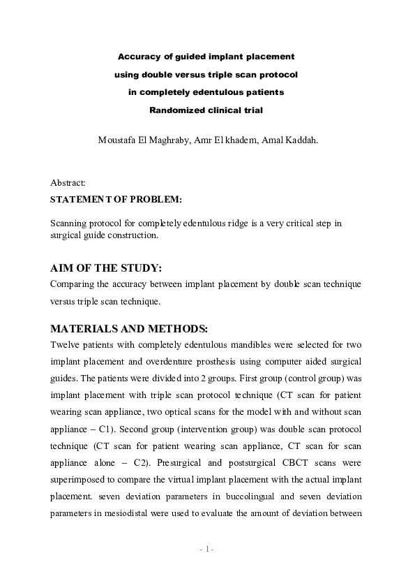 (PDF) Accuracy of guided implant placement using double versus triple ...