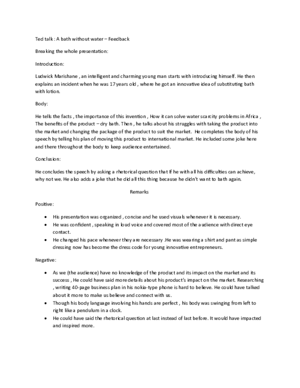 (DOC) A bath without water