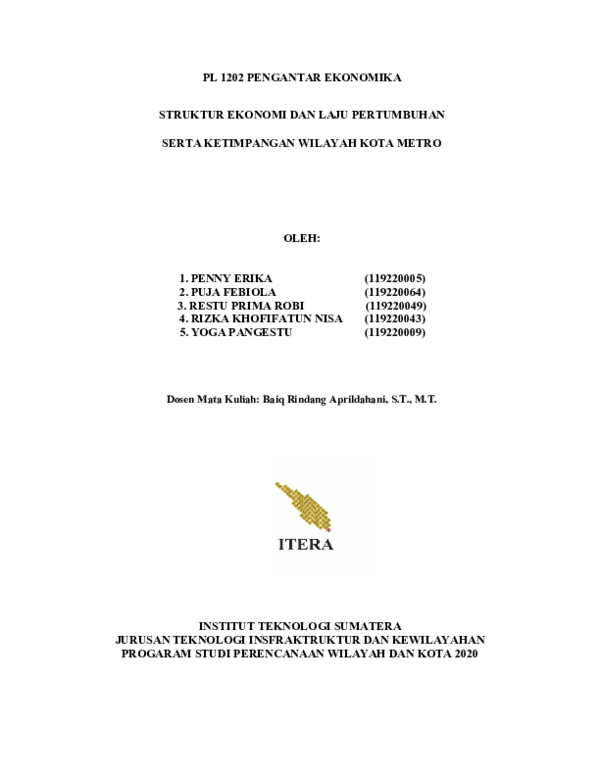 (DOC) PL 1202 PENGANTAR EKONOMIKA KOTA METRO FIXFIX