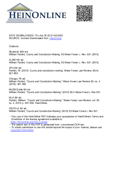 (PDF) COURTS AND CONSTITUTION-MAKING