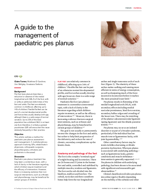 (PDF) A Guide to the Management of Paediatric Pes Planus