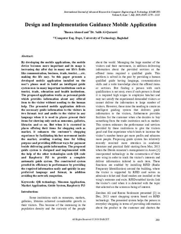 (PDF) Design and Implementation Guidance Mobile Application 1