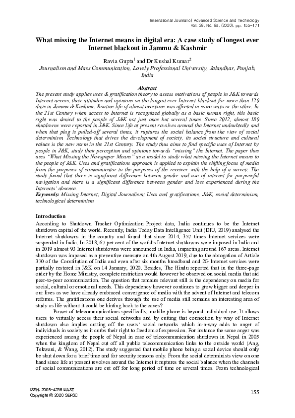 (PDF) Q3 SCOPUS IJAST MIssing the Internet