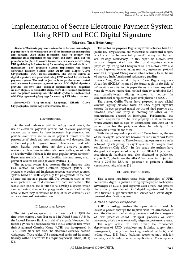 (PDF) Implementation of Secure Electronic Payment System Using RFID and ...