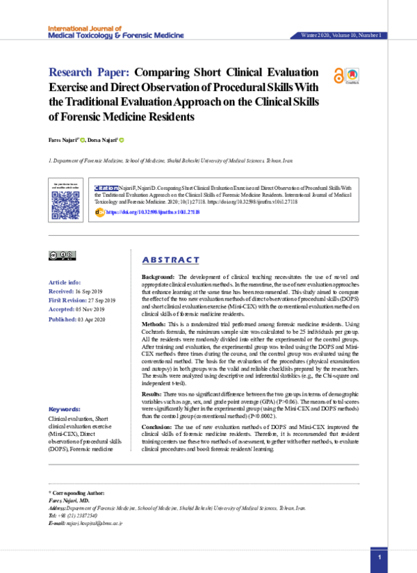 (PDF) Comparing Short Clinical Evaluation Exercise and Direct ...