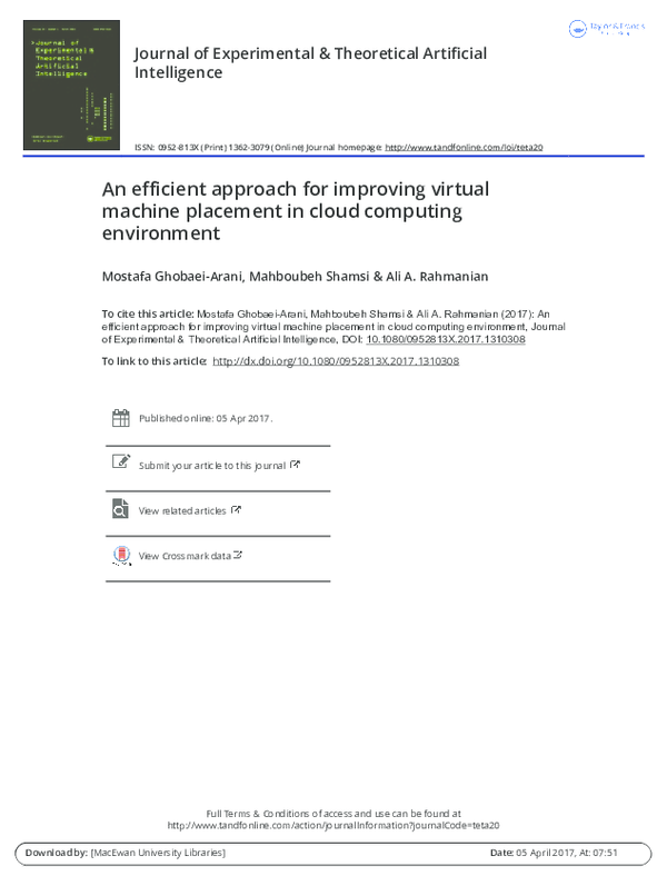 (PDF) An efficient approach for improving virtual machine placement in cloud computing ...