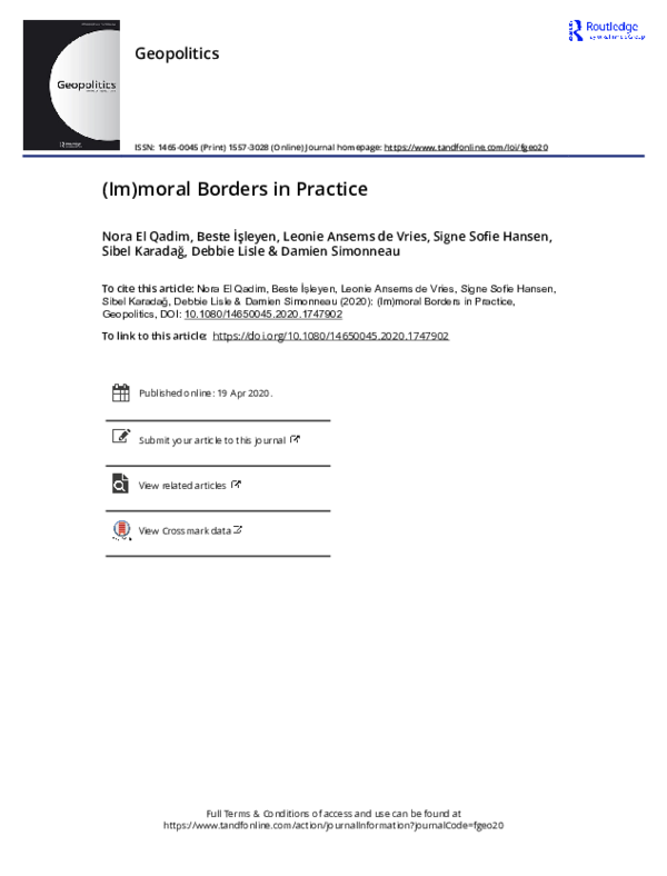 (PDF) (Im)moral Borders in Practice