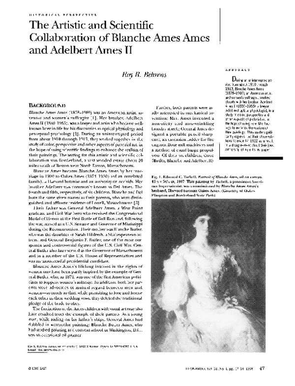 (PDF) The Artistic and Scientific Collaboration of Blanche Ames Ames ...