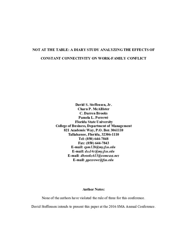 (DOC) Not at the Table: A Diary Study Analyzing the Effects of Constant ...