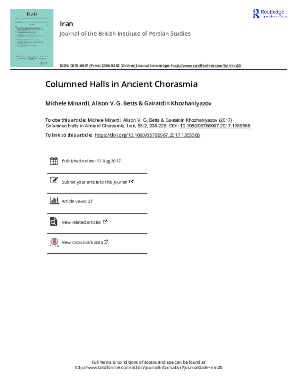 (PDF) Columned Halls in Ancient Chorasmia Columned Halls in Ancient ...