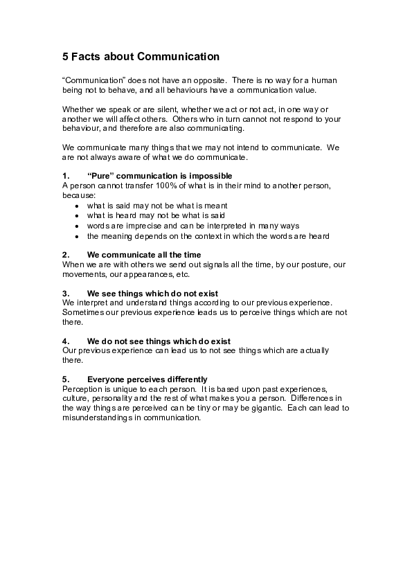 (DOC) Facts about communication