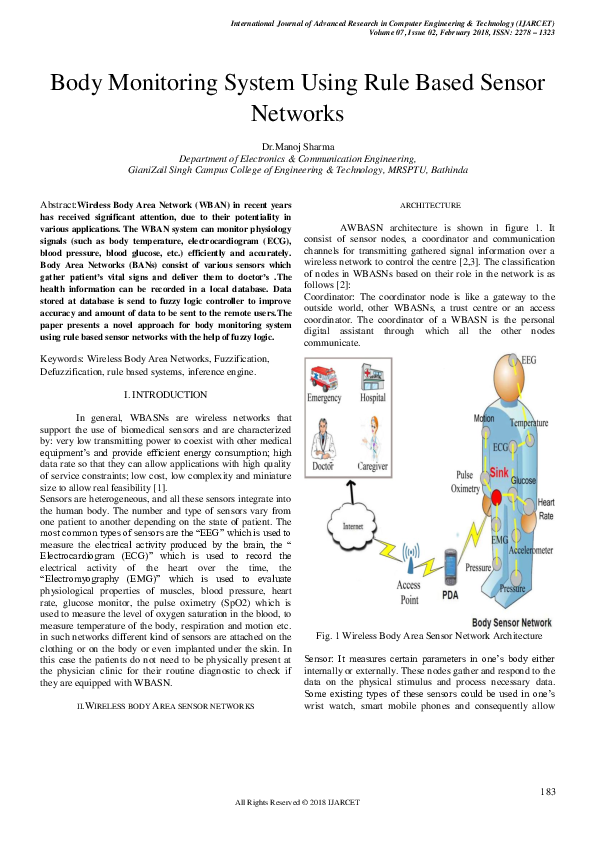 (PDF) Body Monitoring System Using Rule Based Sensor Networks