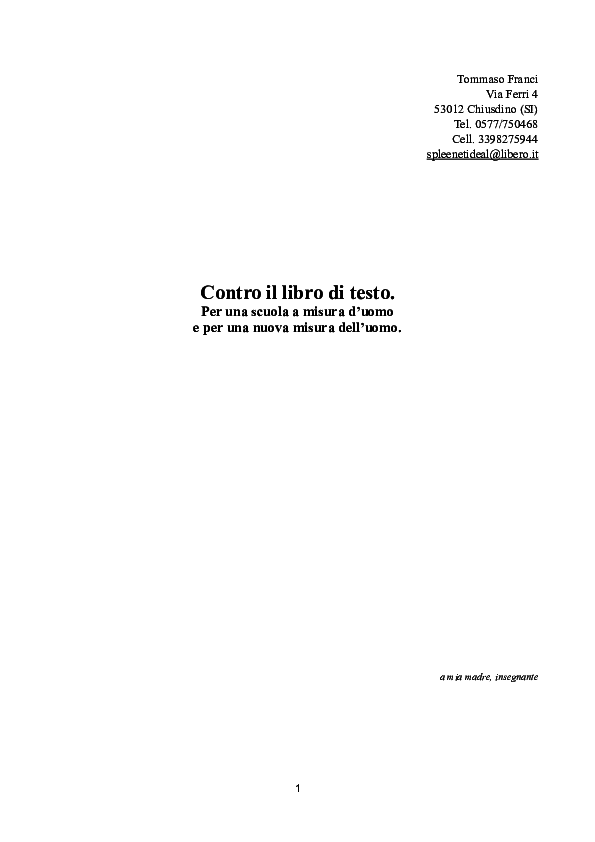(PDF) Contro il libro di testo