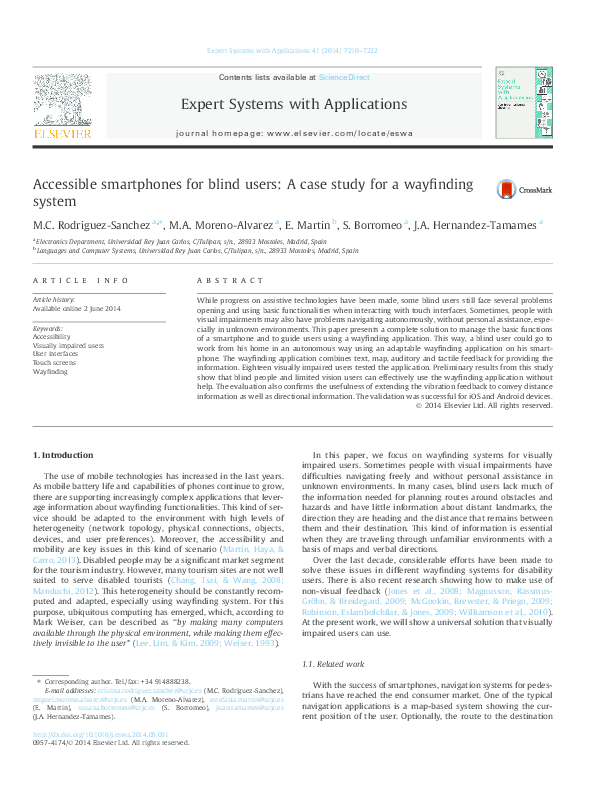 (PDF) Accessible smartphones for blind users: A case study for a ...
