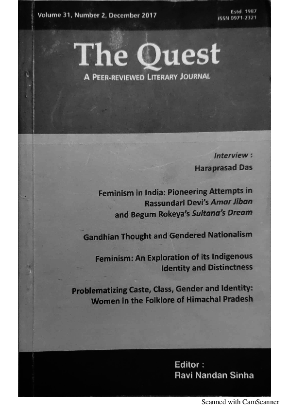 (PDF) Feminism in India: Pioneering Attempts in Rassundari Devi's Amar ...