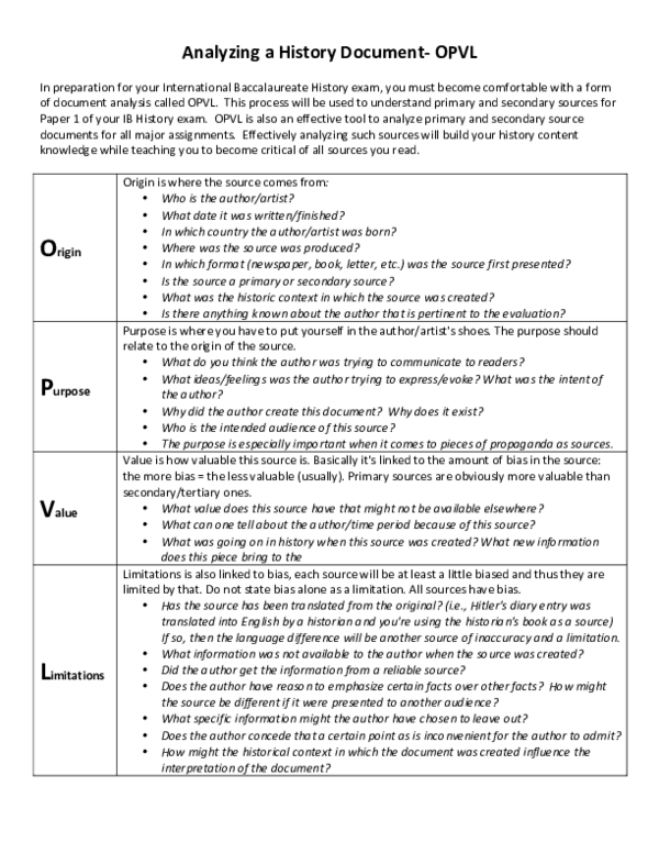 Pdf Analyzing A History Document Opvl