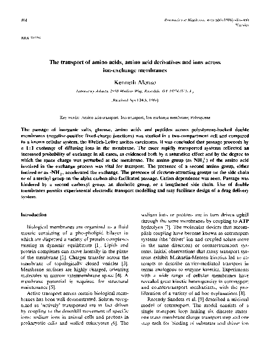 Cells Free Fulltext Membrane Transporters For Amino Acids As