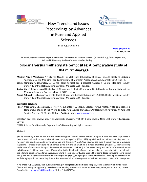 (PDF) Silorane versus methacrylate composites: A comparative study of ...