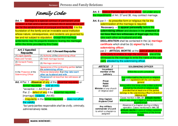 (PDF) Reviewer Persons and Family Relations
