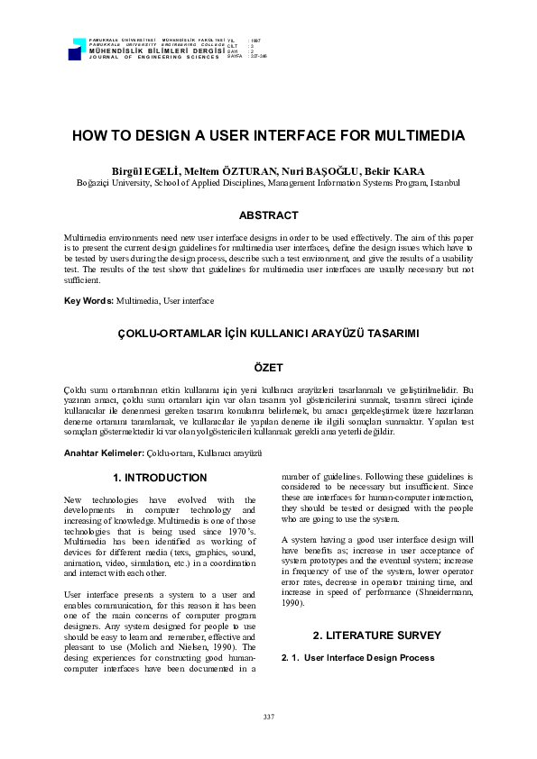 (PDF) How to Design a User Interface for Multimedia