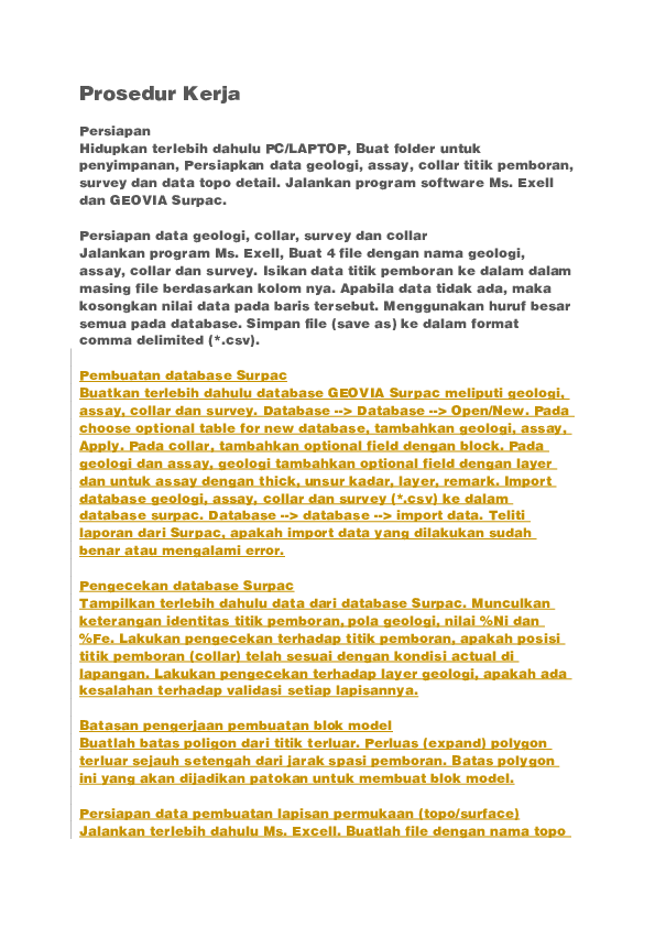 (DOC) Prosedur Kerja