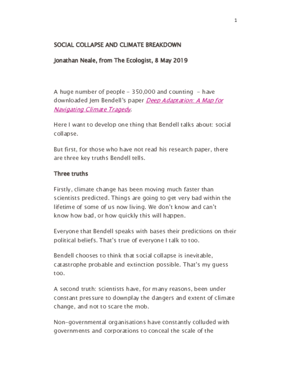 (PDF) SOCIAL COLLAPSE AND CLIMATE BREAKDOWN
