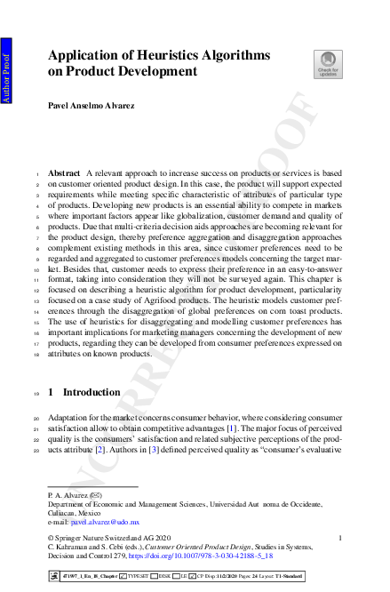 (PDF) Application of Heuristics Algorithms on Product Development