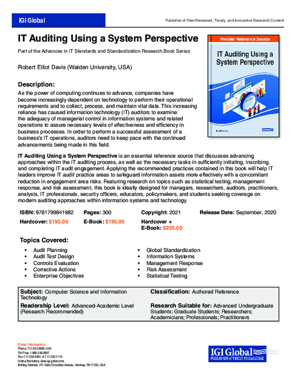 Pdf It Auditing Using A System Perspective