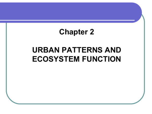 (PPT) Urban Ecology presentation-chapter