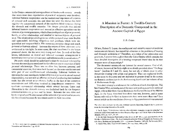 (PDF) S.D. Goitein, “A Mansion in Fustat: A Twelfth-Century Description ...