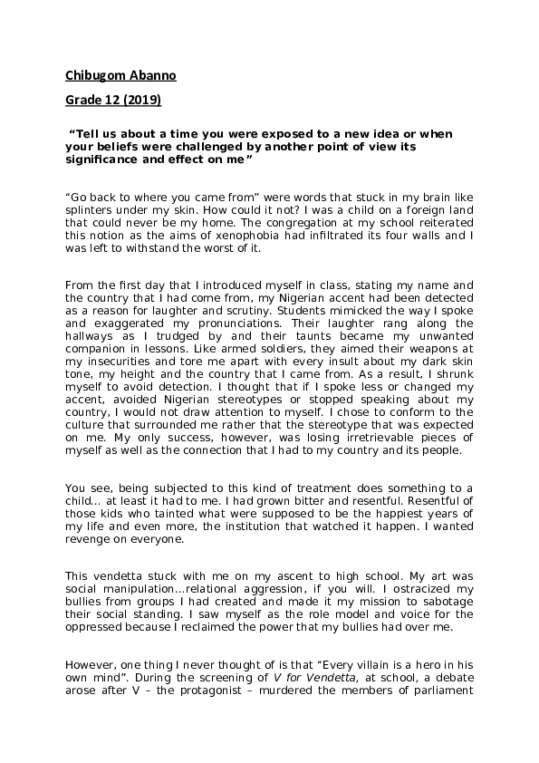(DOC) Different perspectives - Essay