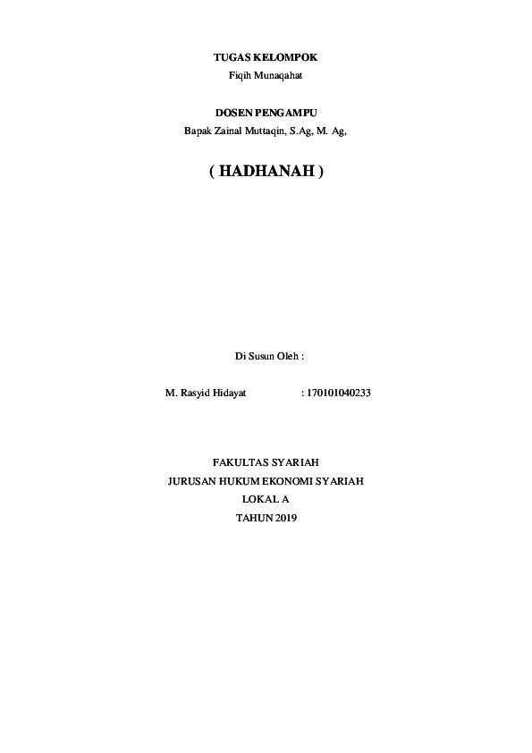 (PDF) Hadhanah