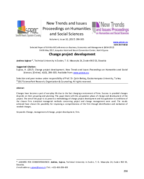 (PDF) Change project development