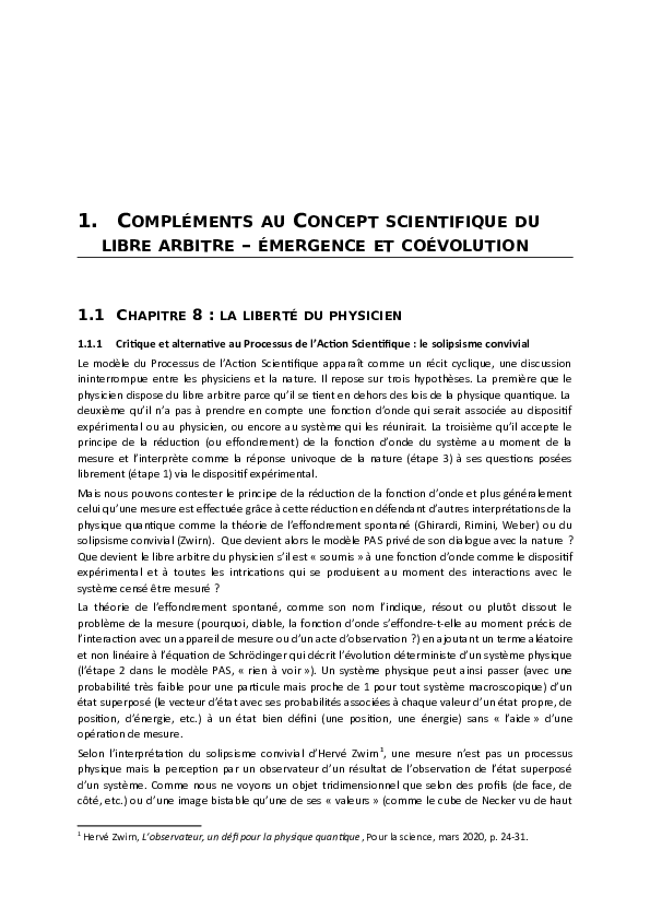(DOC) Le solipsisme convivial de Hervé Zwirn - Complément au Concept ...