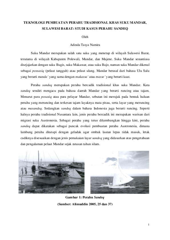(PDF) Teknologi Pembuatan Perahu Sandeq