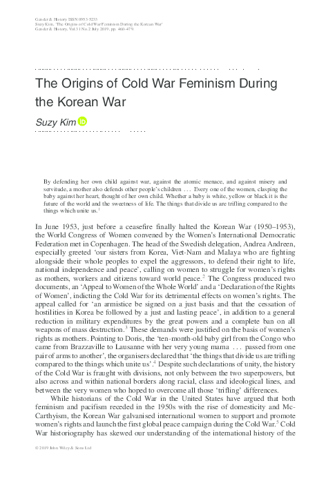 (PDF) The Origins of Cold War Feminism During the Korean War
